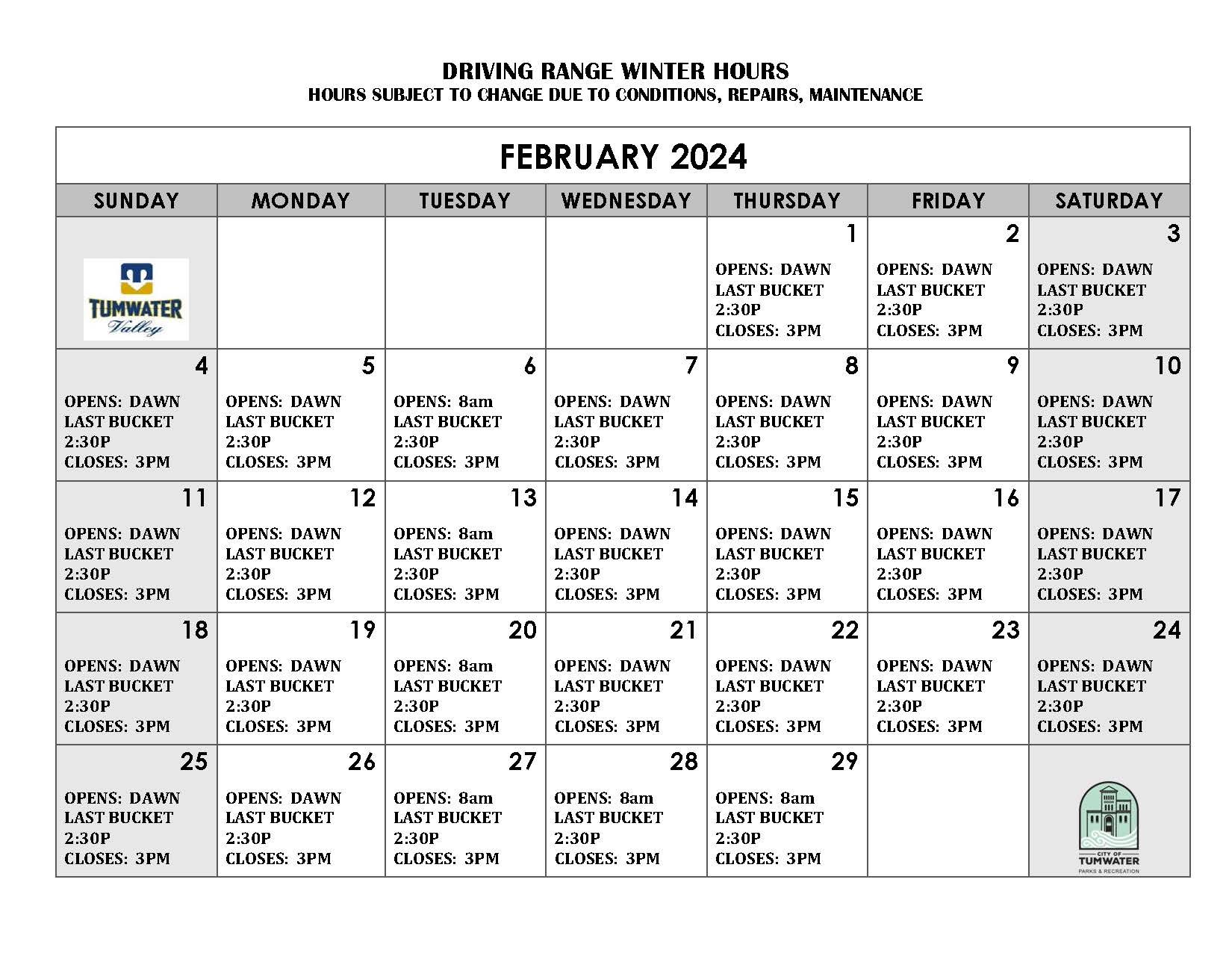 Events - Tumwater Valley Golf Club